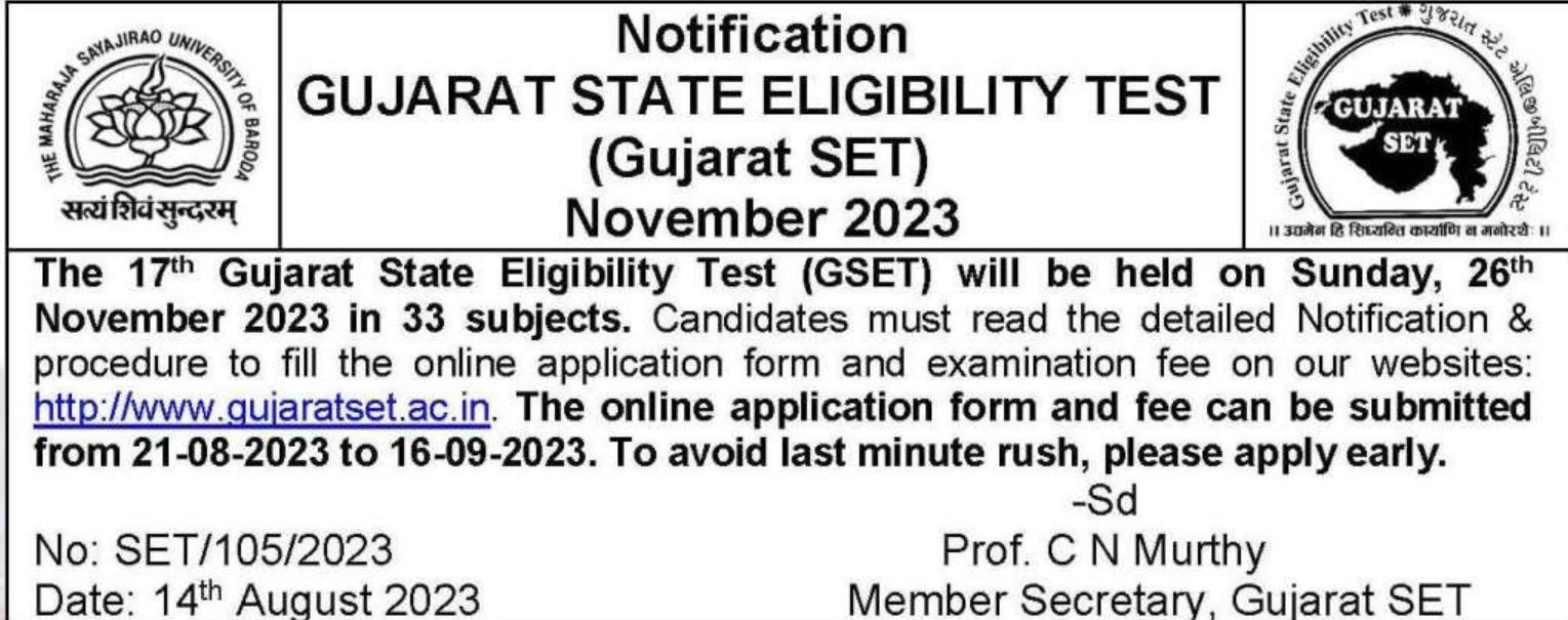 GSET 2023 | PDF Notification, Apply Dates, Syllabus, Exam Date